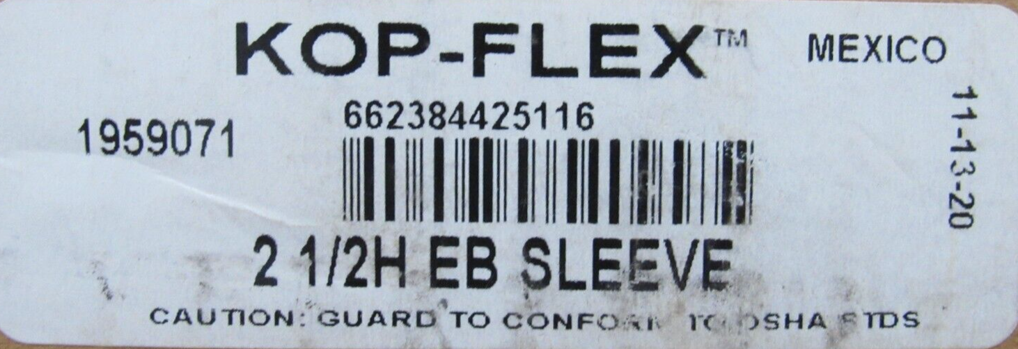 NEW KOP-FLEX 1959071 COUPLING SLEEVE 2-1/2H EB SLEEVE - SB Industrial ...