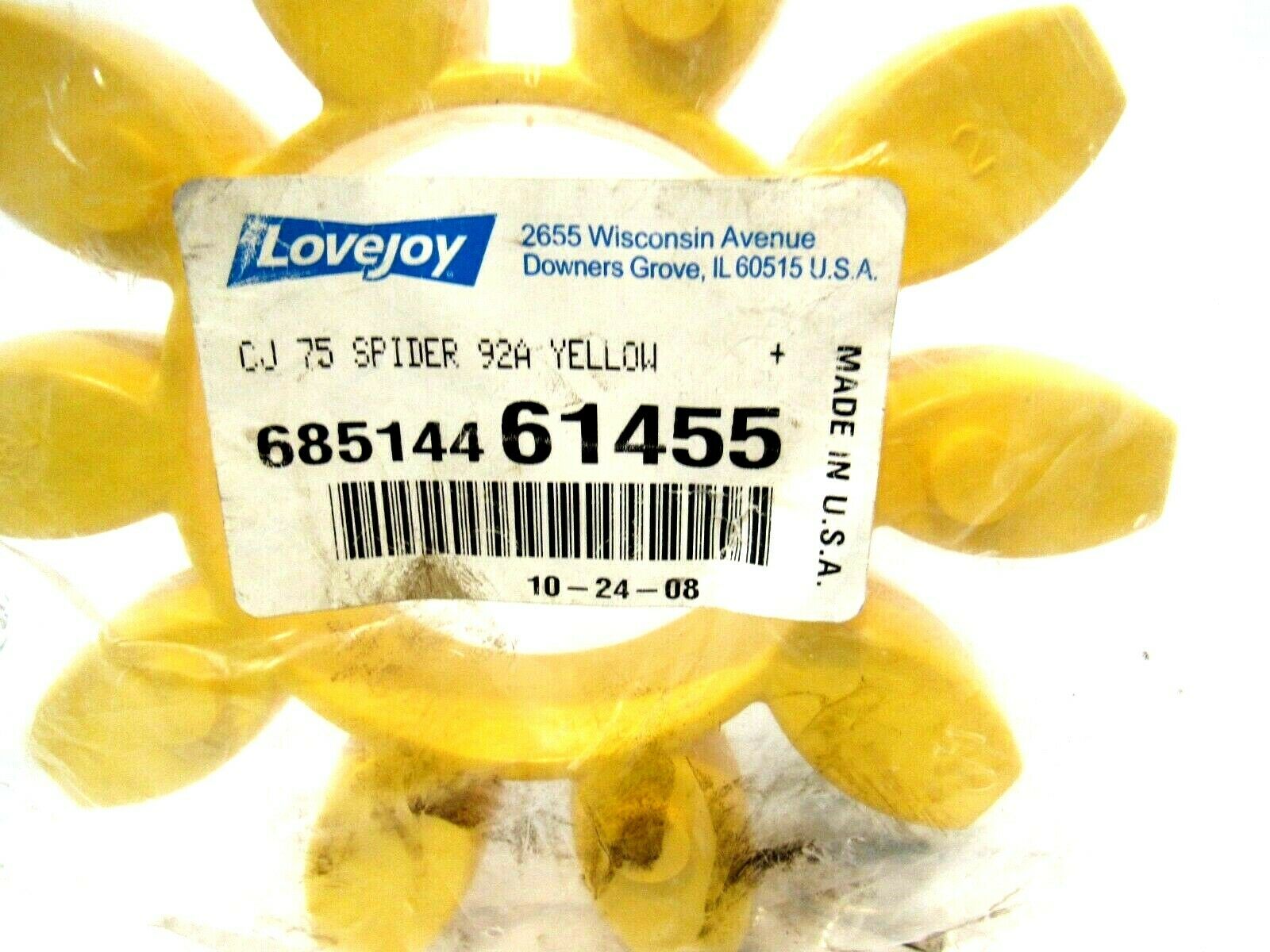 NEW LOVEJOY 68514461455 CJ 75 SPIDER 92A YELLOW - SB Industrial Supply ...