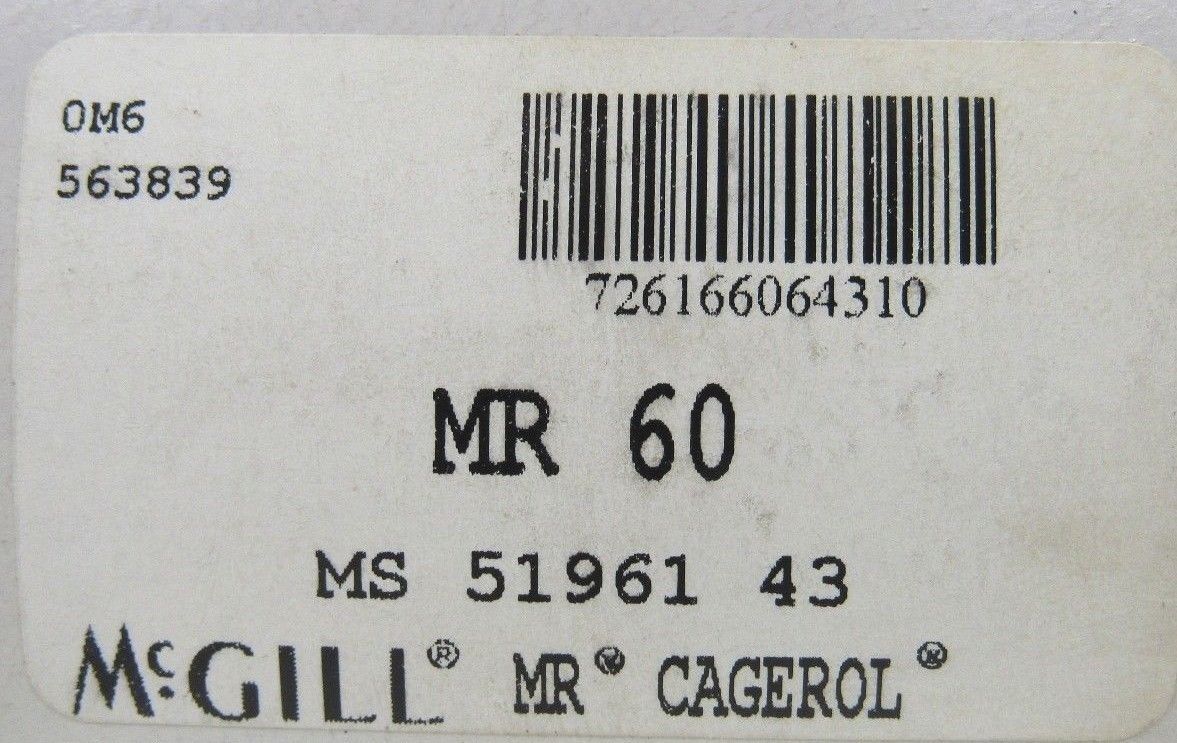 NEW MCGILL MR-60 BEARING MR60 MS-51961-43 - SB Industrial Supply, Inc.