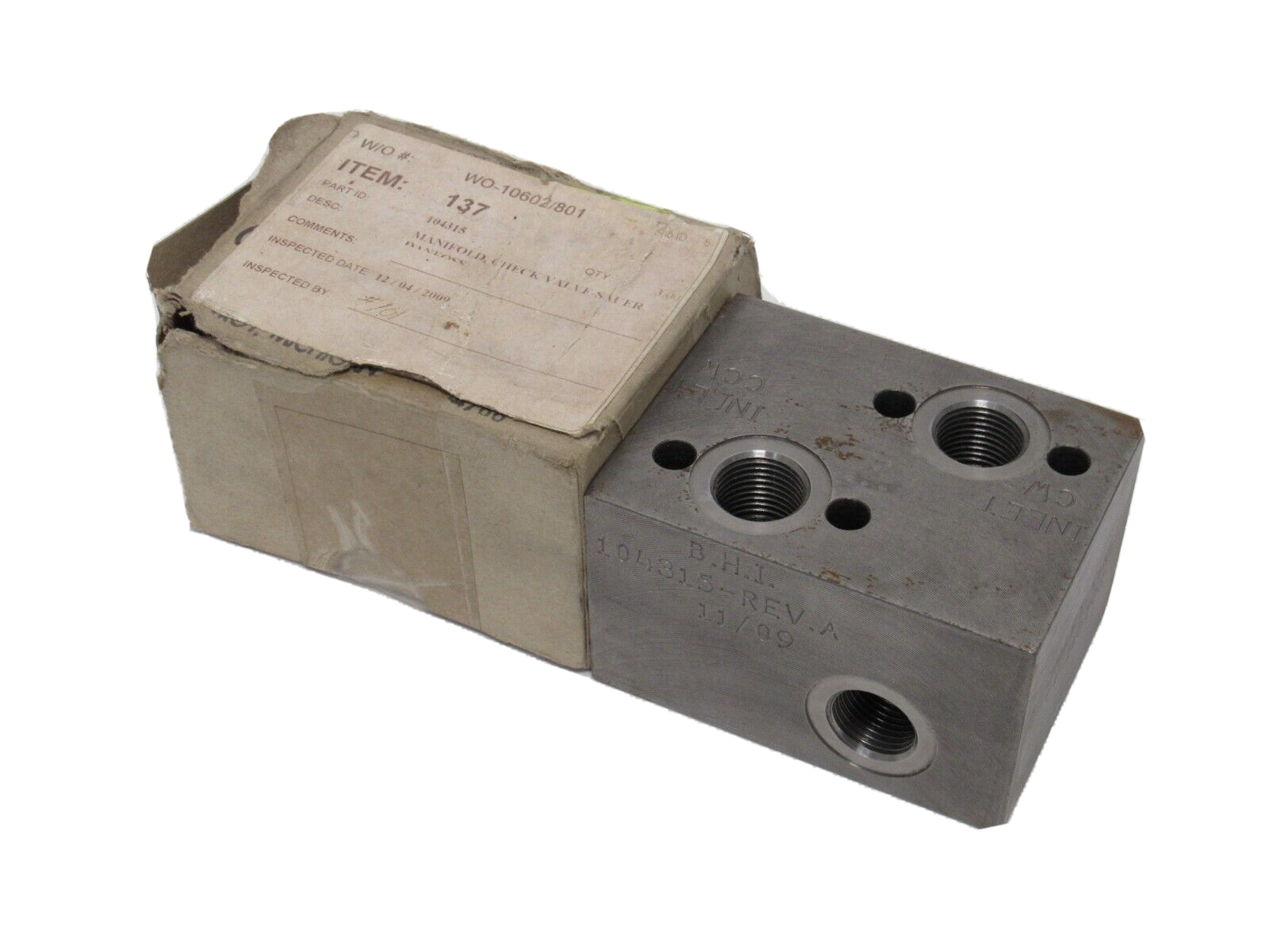 NEW SAUER DANFOSS 104315 MANIFOLD CHECK VALVE 137 - SB Industrial ...