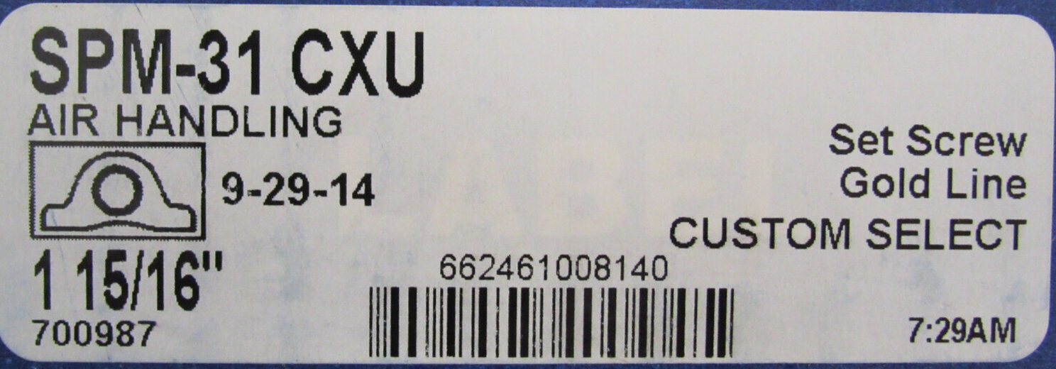 NEW SEALMASTER SPM-31 CXU PILLOW BLOCK BEARING 1-15/16" SPM31CXU - SB Industrial Supply, Inc.