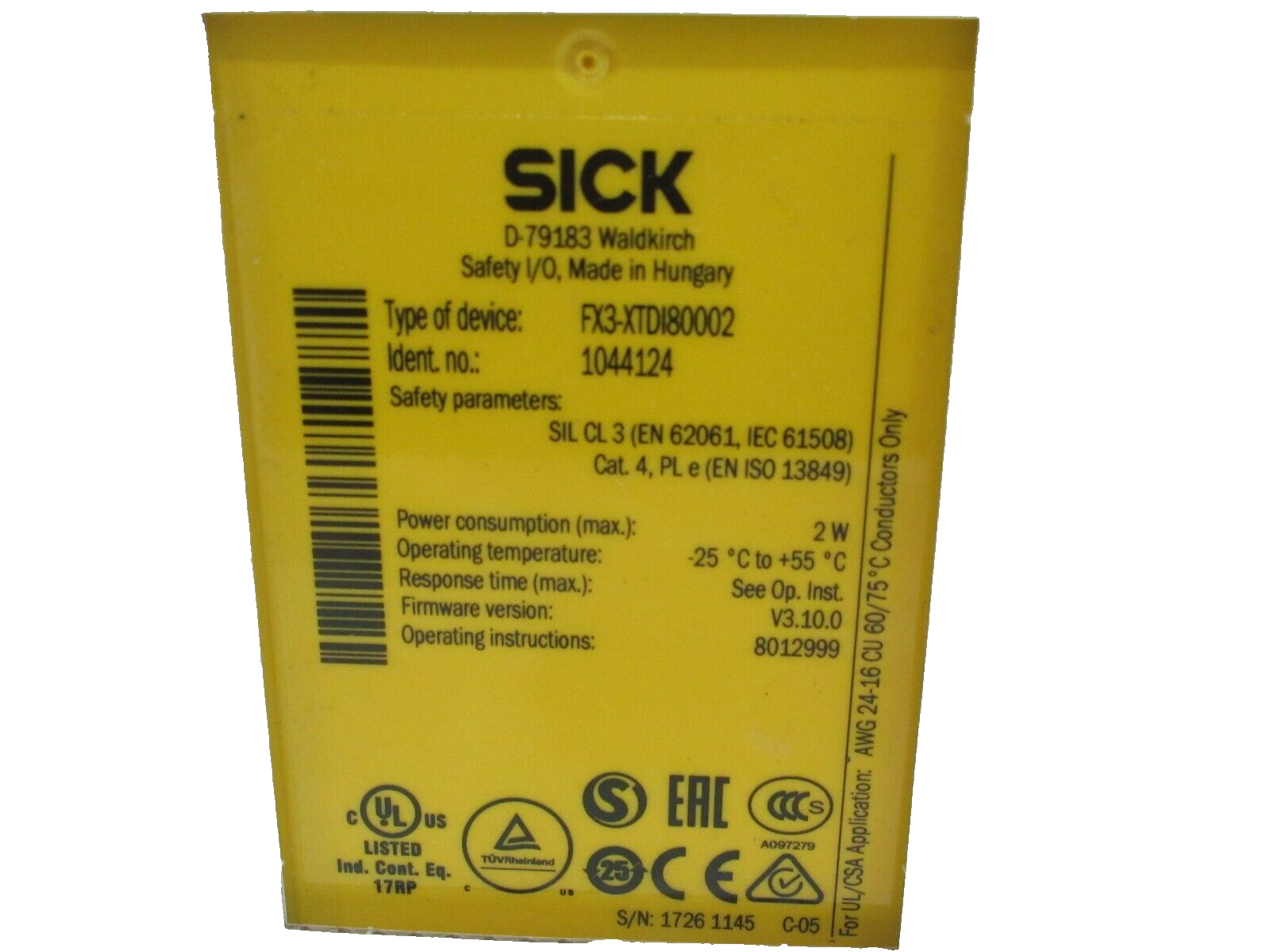 NEW SICK FX3-XTDI80002 SAFETY CONTROLLER 1044124 FX3XTDI80002 - SB ...