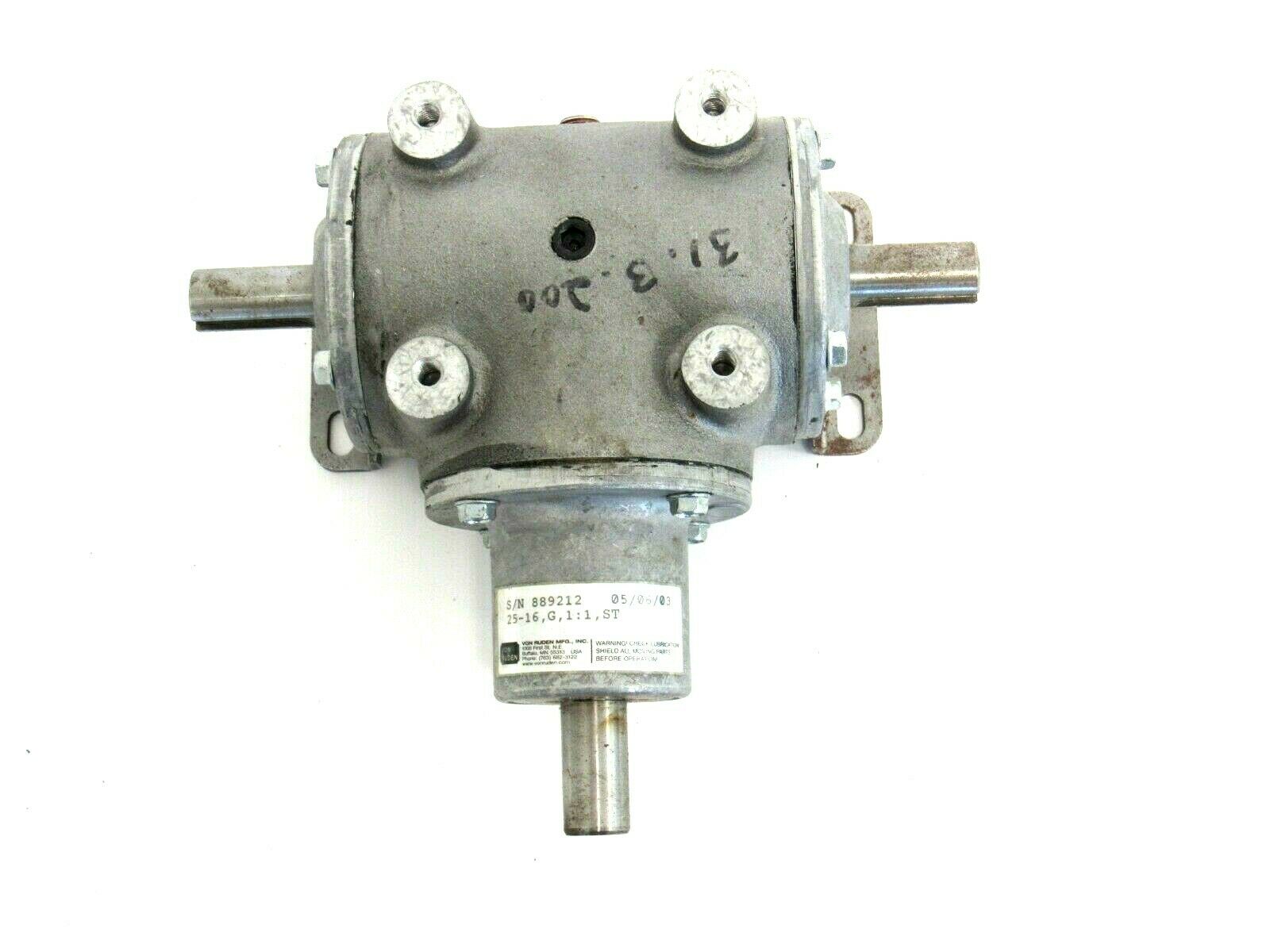 NEW VON RUDEN 25-16 GEAR BOX 25-16,G 2516 RATIO 1:1 SHAFT 3/4"x2" - SB ...