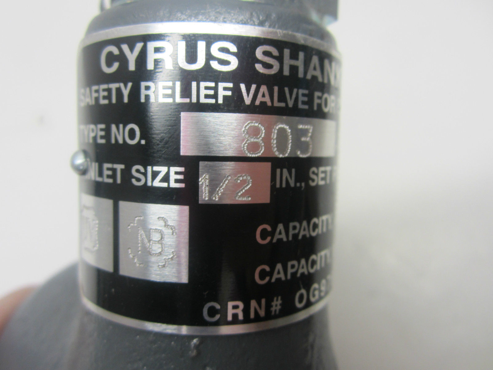 New Cyrus Shank Company No.803 Relief Valve 150# - SB Industrial Supply ...