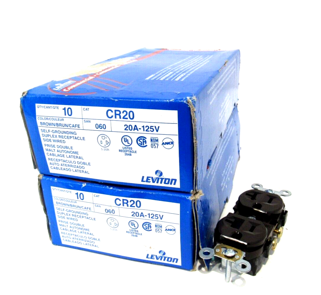 LOT OF 20 NEW LEVITON CR20 DUPLEX RECEPTACLE - SB Industrial Supply, Inc.