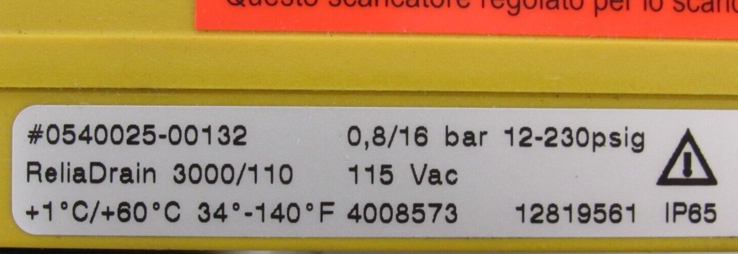 NEW CAMERON RELIADRAIN 3000/110 CONDENSATE DRAIN 05400025-00132 - SB ...