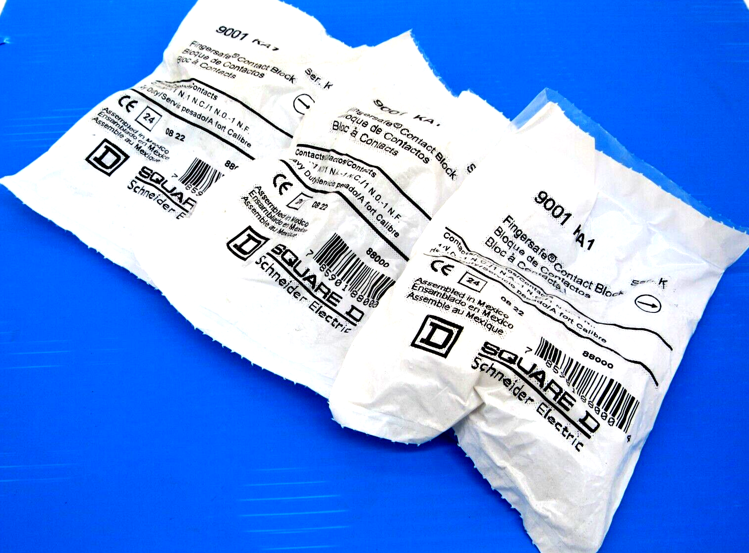 NEW LOT OF 3 SQUARE D 9001-KA1 CONTACT BLOCK 9001KA1 SERIES K - SB ...