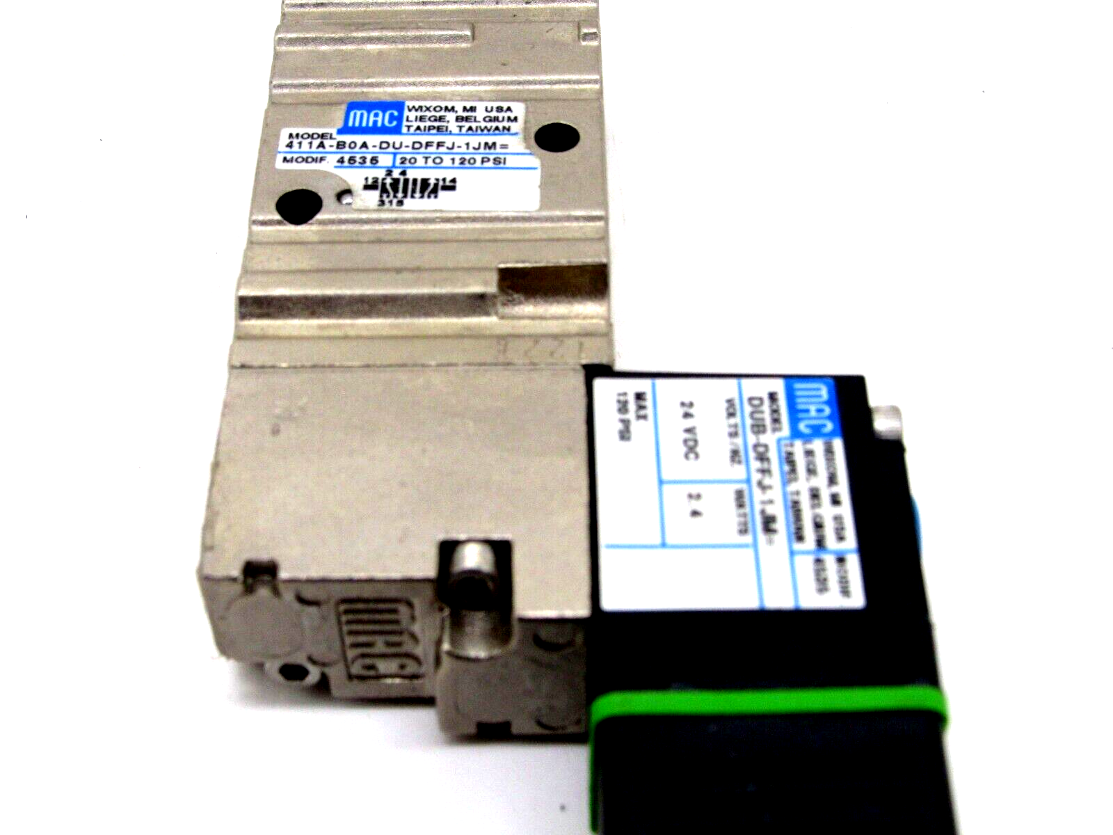 NEW MAC VALVES 411A-B0A-DU-DFFJ-1JM SOLENOID VALVE 411AB0ADUDFFJ1JM ...
