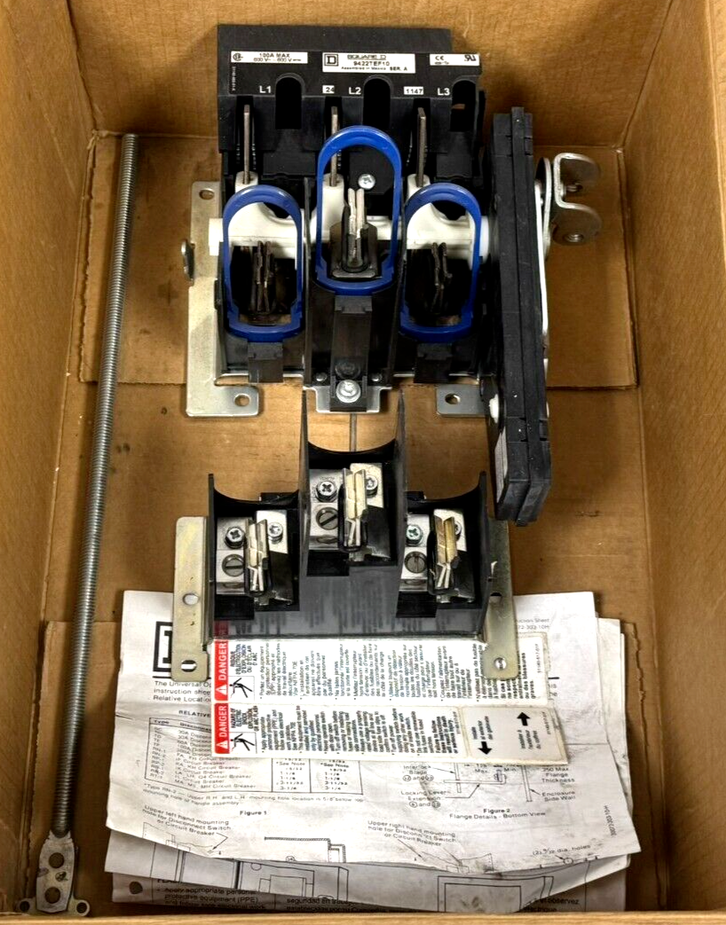 NEW SQUARE D 9422ATEF101 FUSIBLE DISCONNECT SWITCH 100A 600VAC ...