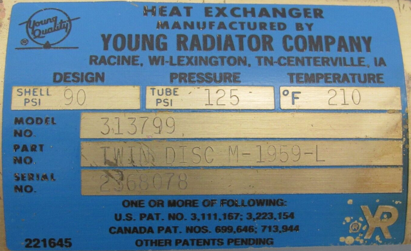 NEW YOUNG RADIATOR 313799 HEAT EXCHANGER TWIN DISC M-1959-L - SB ...