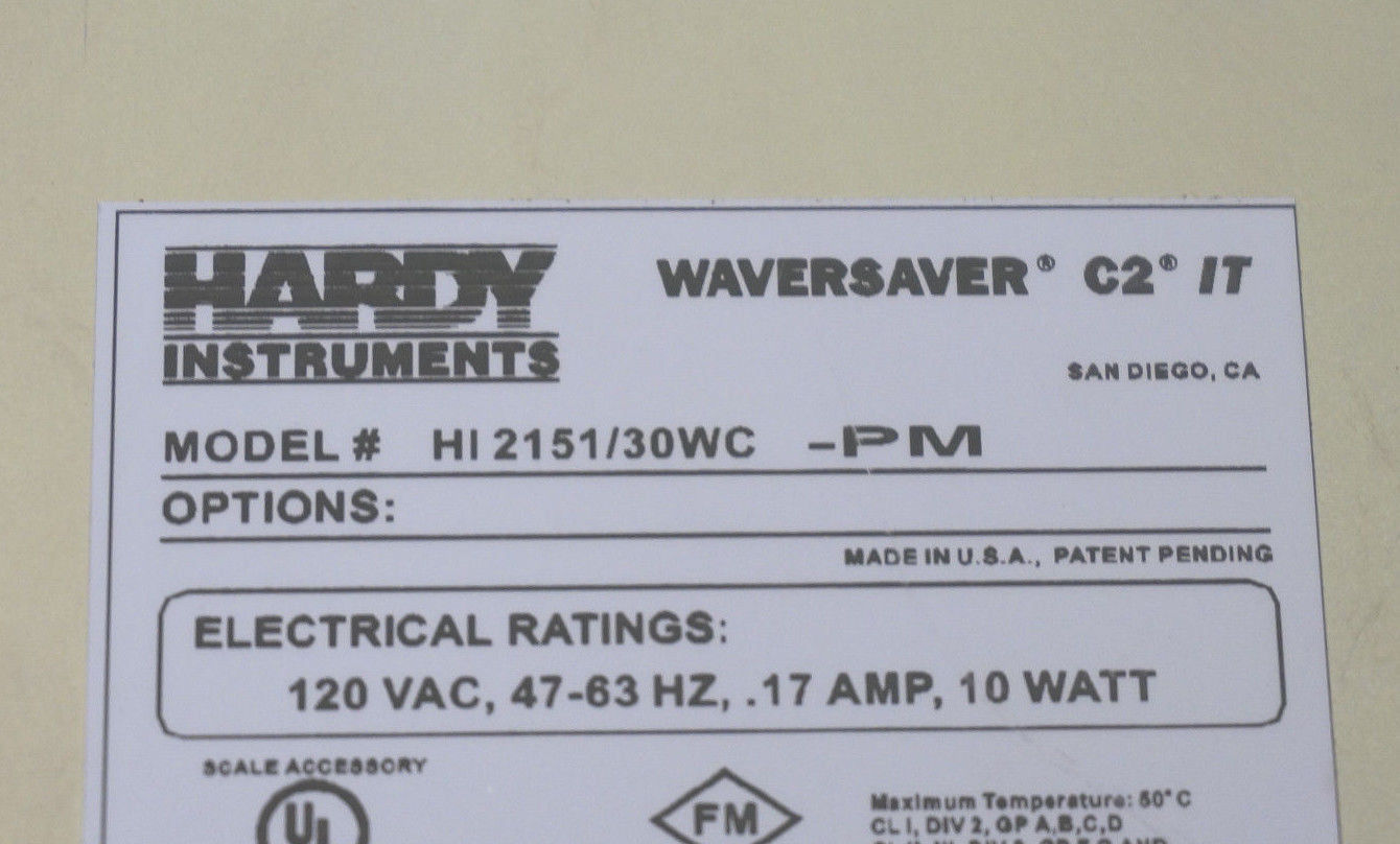 USED HARDY INSTRUMENTS HI2151/30WC-PM WAVERSAVER C2 IT SCALE CONTROLLER ...