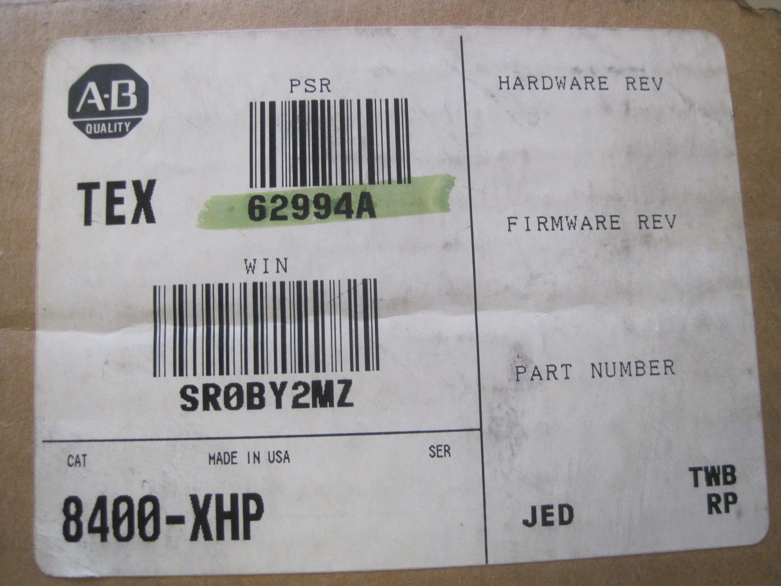ALLEN BRADLEY 8400-XHP HAND WHEEL ASSEMBLY 8400XHP - SB Industrial ...
