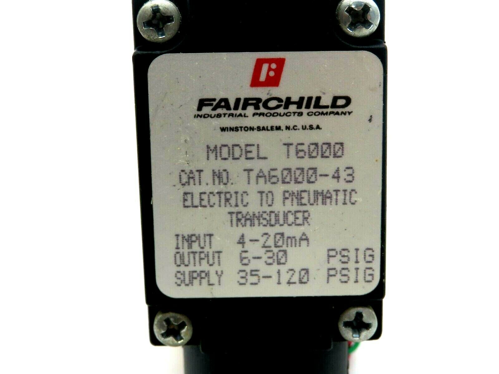 NEW FAIRCHILD TA6000-43 PNEUMATIC TRANSDUCER T6000 TA600043 - SB ...