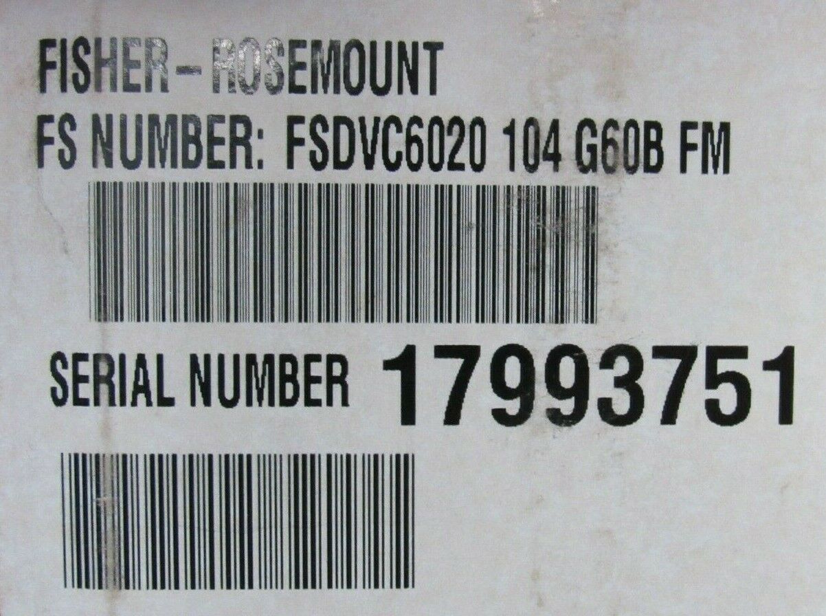 NEW FISHER DVC6020-104-G60B-FM VALVE POSITIONER FSDVC6020104G60BFM ...