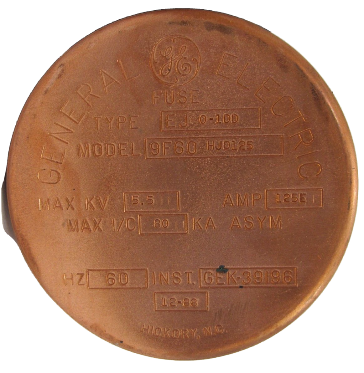 NEW GENERAL ELECTRIC 9F60HJD125 FUSE SIZE DD TYPE EJ0-1 - SB Industrial ...