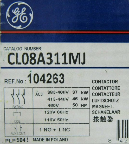 NEW GENERAL ELECTRIC CL08A311MJ CONTACTOR CL08A300M - SB Industrial ...