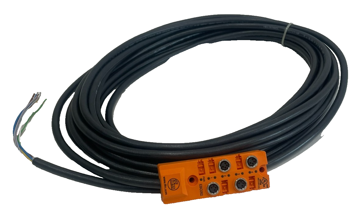 NEW IFM EFECTOR EBCO52 SPLITTER BOX W/ CABLE 4CH/4P, 10M CABLE - SB ...