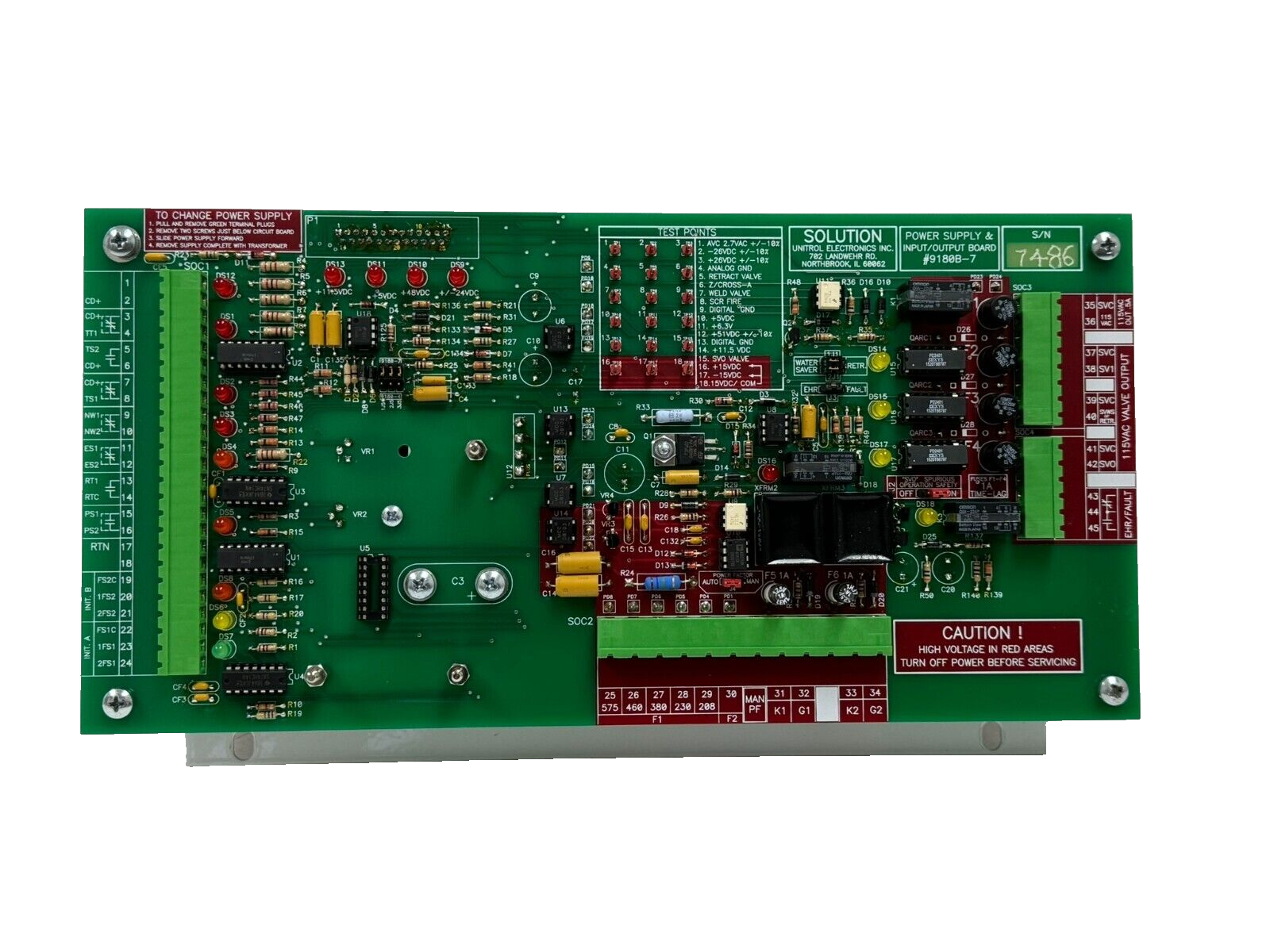 NEW UNITROL ELECTRONICS 9180B-7 POWER SUPPLY I/O BOARD 9180B7 - SB ...