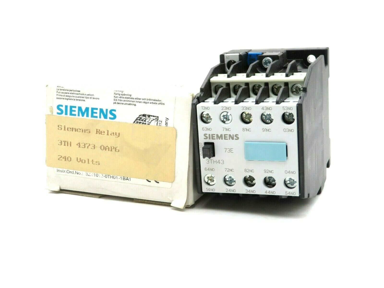 SIEMENS 3TH4373-0AP6 CONTROL RELAY 240 VOLTS 3TH43730A 3TH43730AP6 - SB ...