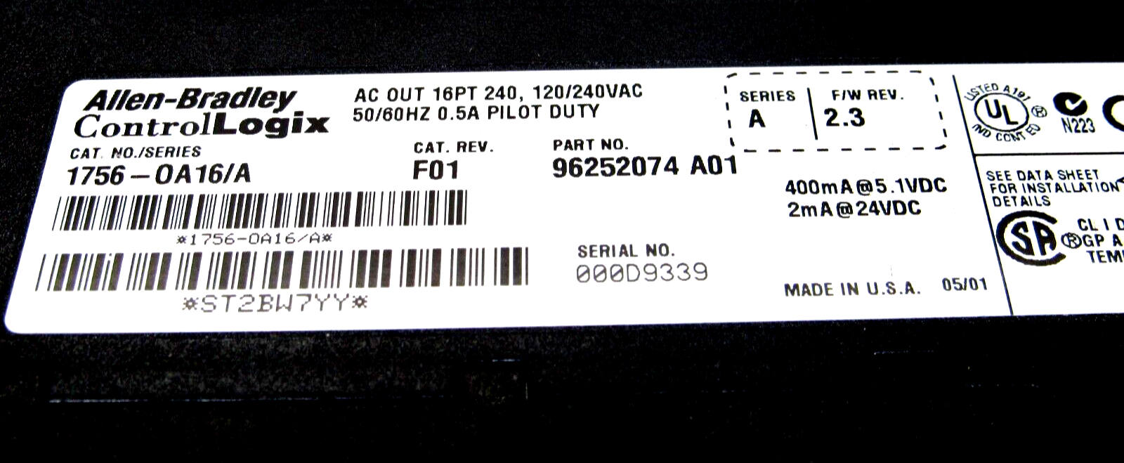USED LOT OF 4 ALLEN BRADLEY 1756-OA16/A OUPUT MODULE 1756OA16A - SB ...