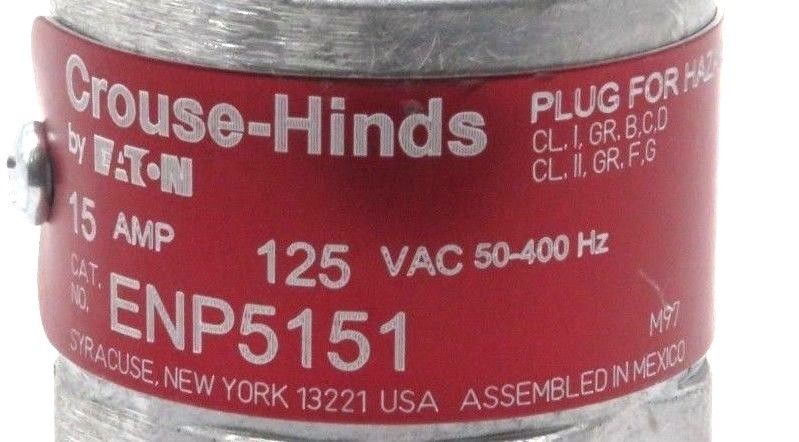 NEW CROUSE-HINDS ENP5151 STRAIGHT BLADE PLUG 15AMP 125VAC - SB ...