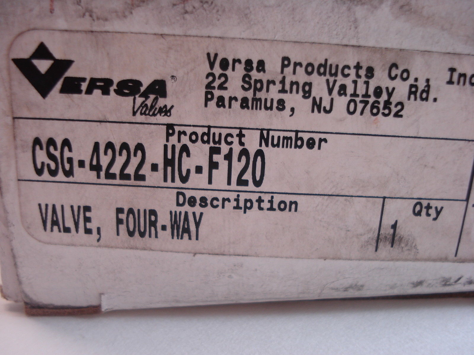 NEW VERSA CSG-4222-HC-F120 FOUR-WAY VALVE CSG4222HCF120 - SB Industrial ...