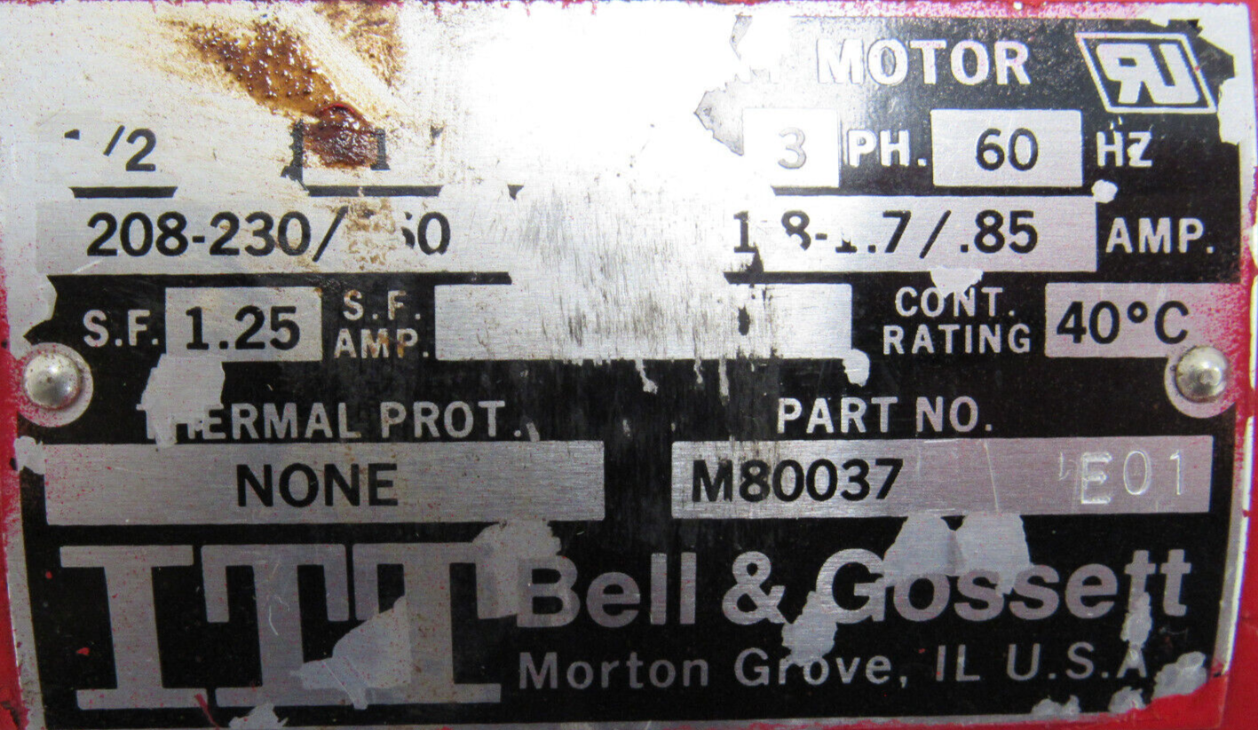 REFURBISHED BELL & GOSSETT 186863LF PUMP - SB Industrial Supply, Inc.