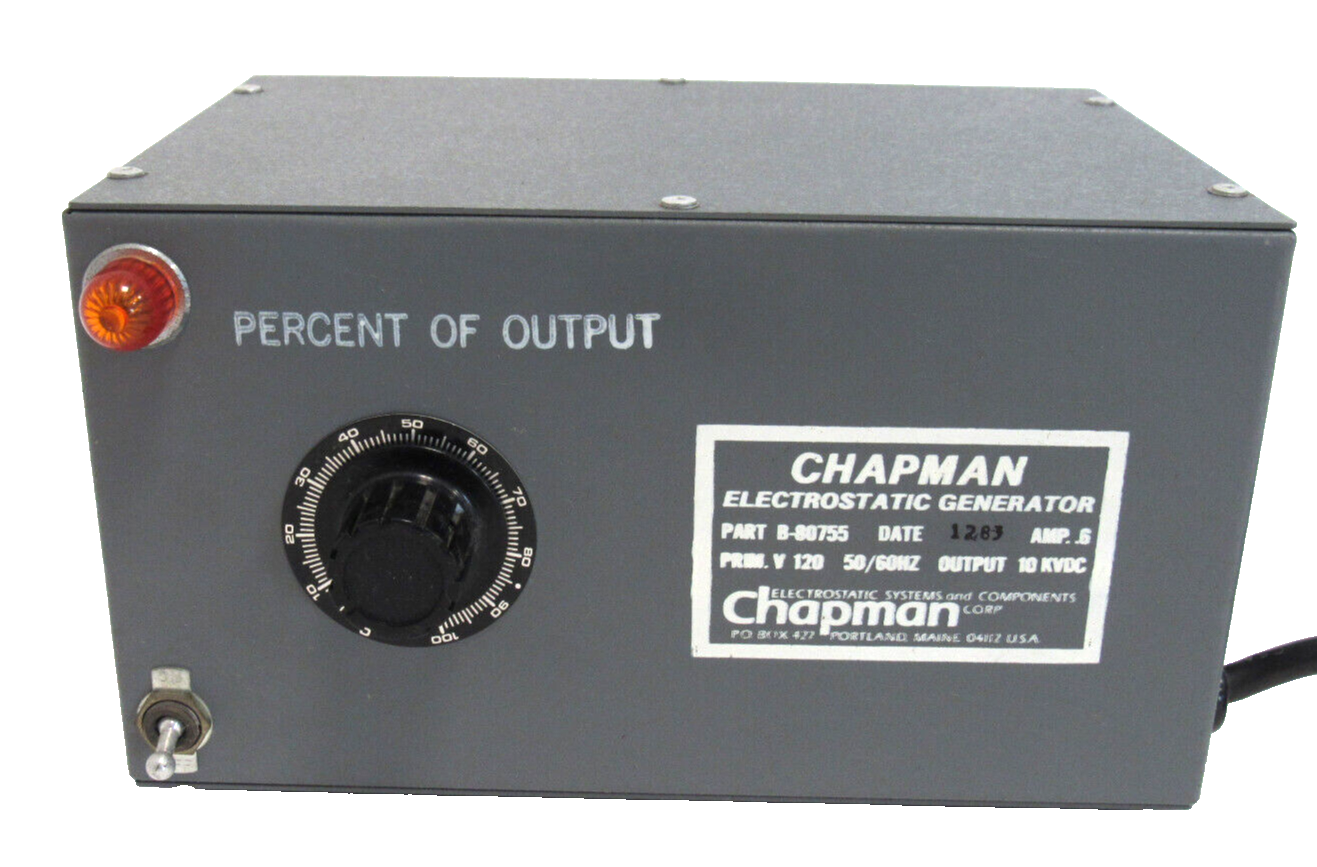 USED CHAPMAN B-80755 ELECTROSTATIC GENERATOR 120V - SB Industrial ...