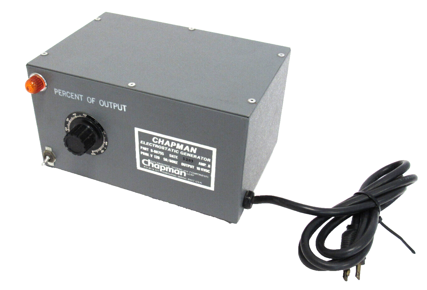 USED CHAPMAN B-80755 ELECTROSTATIC GENERATOR 120V - SB Industrial ...
