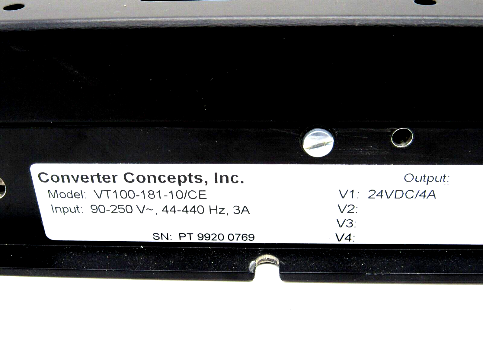 USED CONVERTER CONCEPTS VT100-181-10/CE POWER SUPPLY VT10018110CE - SB ...