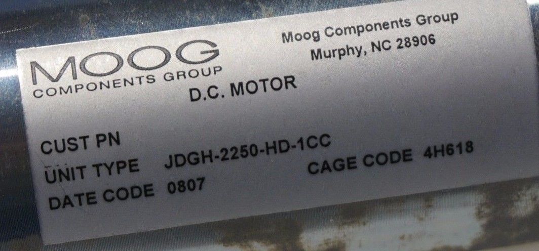 MOOG JDGH-2250-HD-1CC D.C. MOTOR JDGH2250HD1CC - SB Industrial Supply, Inc.
