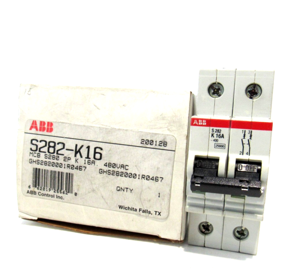 NEW ABB S282-K16 CIRCUIT BREAKER S282K16 - SB Industrial Supply, Inc.