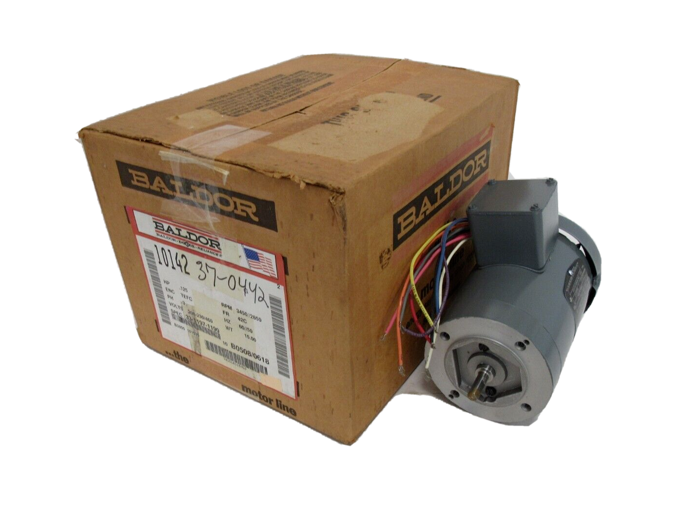 NEW BALDOR 10142 INDUSTRIAL MOTOR 1/8HP 42C 208-230/460V - SB ...