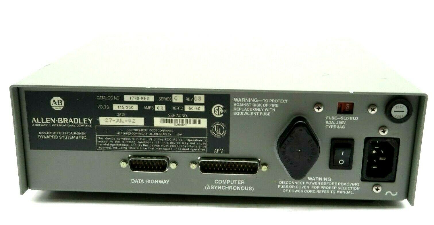 USED ALLEN BRADLEY 1770-KF2 DATA HIGHWAY COMMUNICATION INTERFACE ...