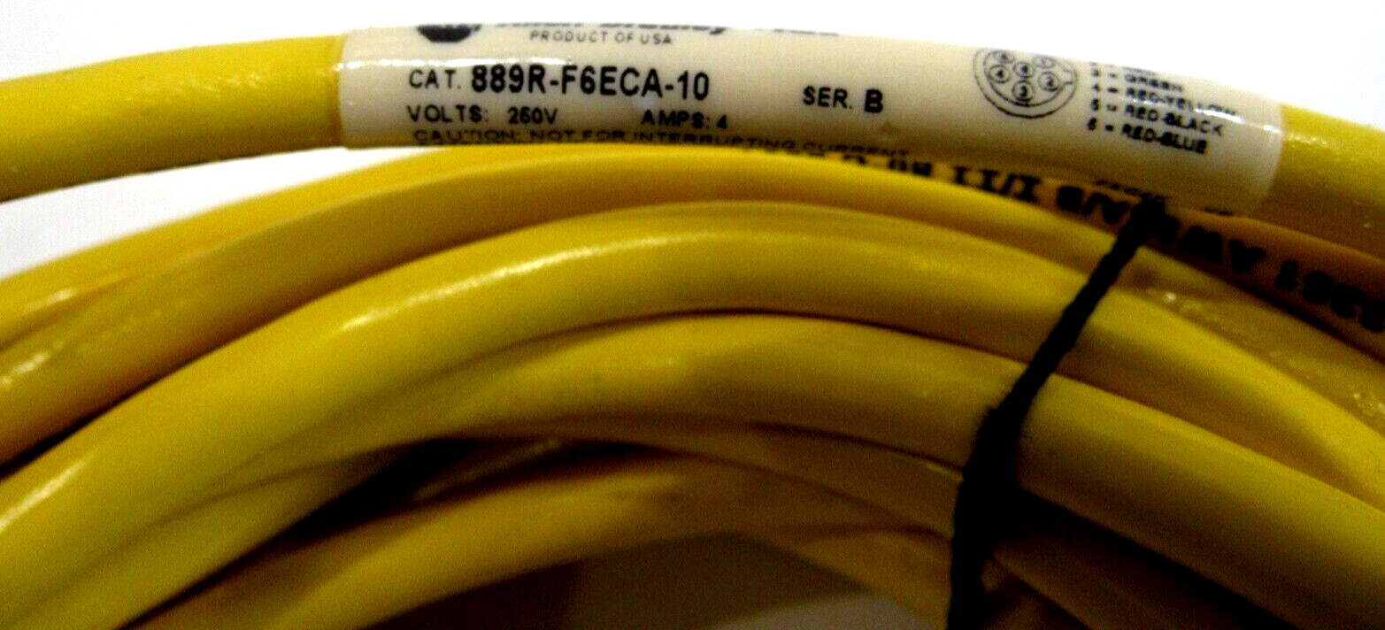ALLEN BRADLEY 889R-F6ECA-10 QD CORDSET SER.B 889RF6ECA10 NEW, SURPLUS ...