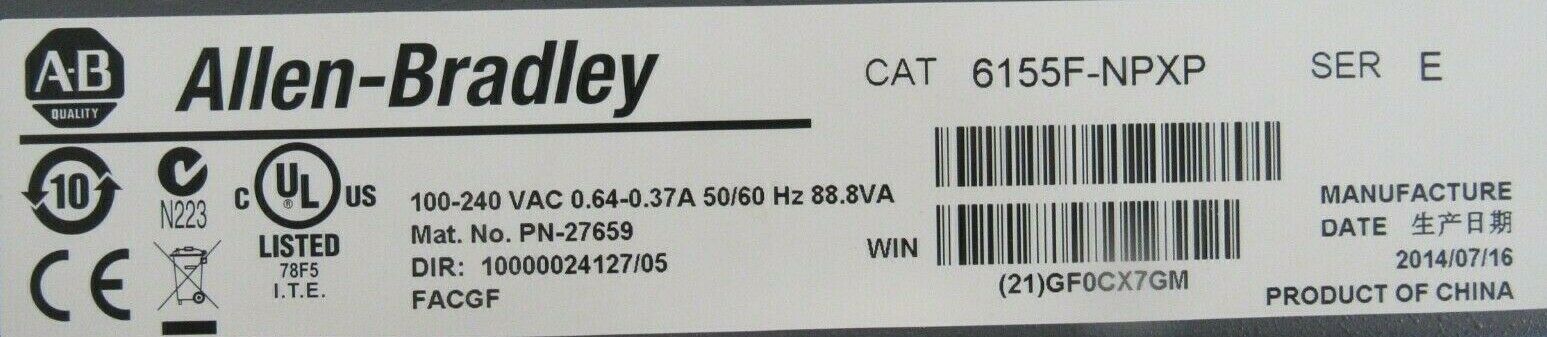 NEW ALLEN BRADLEY 6155F-NPXP COMPUTER SER E 6155FNPXP - SB Industrial ...