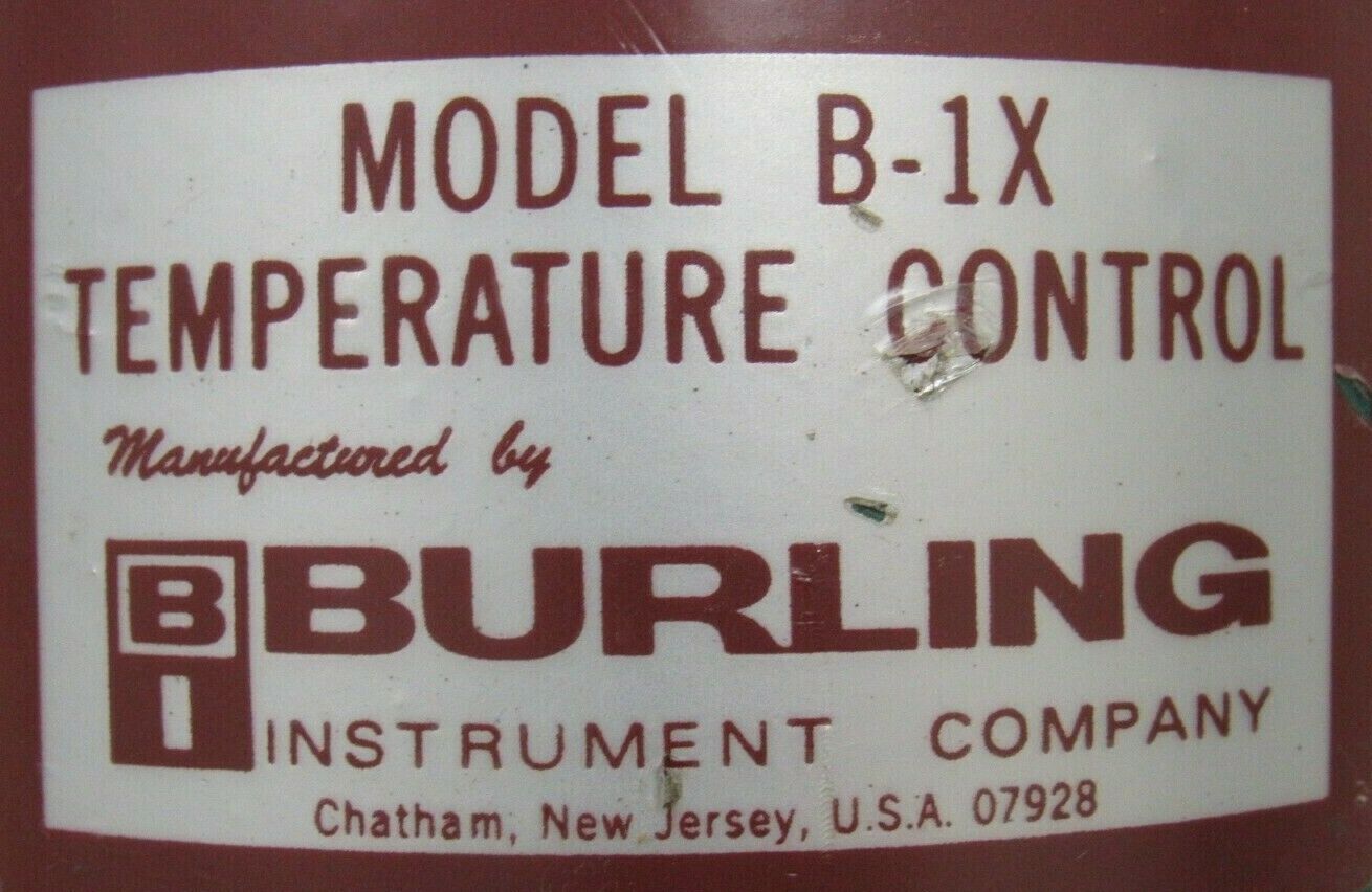 NEW BURLING B-1X TEMPERATURE CONTROL B1X B-IX - SB Industrial Supply, Inc.