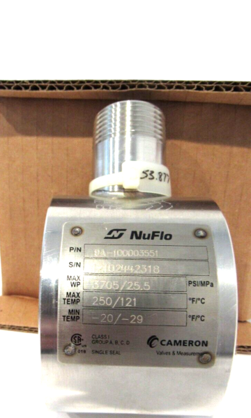 NEW CAMERON NUFLO 9A-100003551 TURBINE FLOWMETER 9A100003551 - SB ...