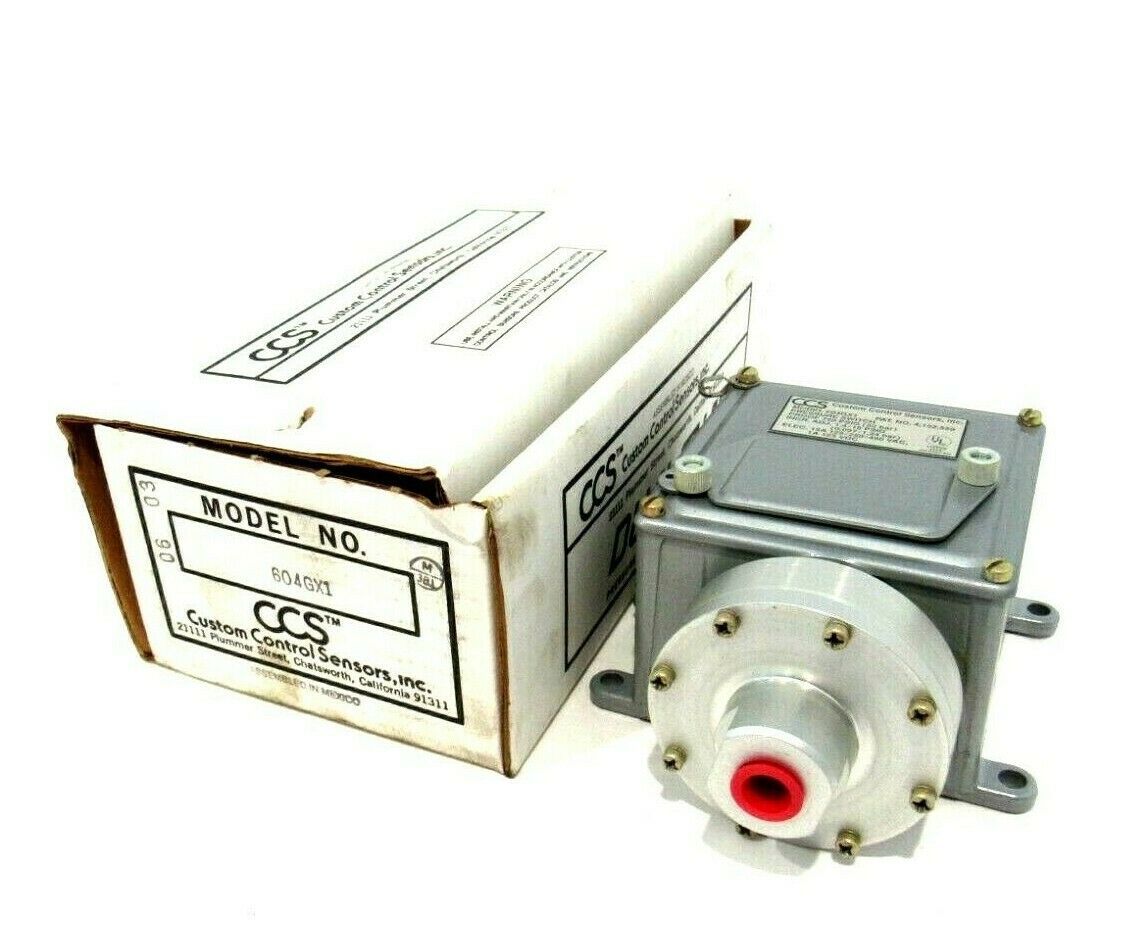 NEW CUSTOM CONTROL SENSORS 604GX1 PRESSURE SWITCH - SB Industrial ...