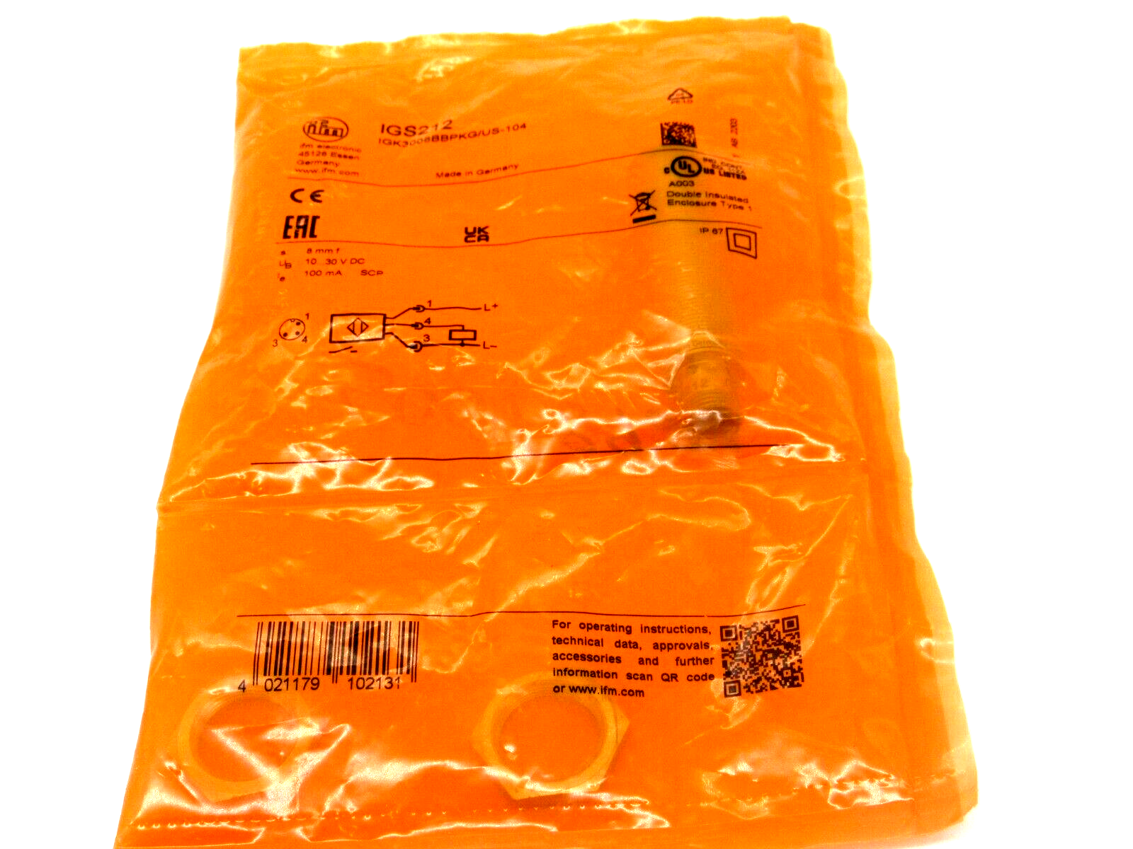 NEW IFM EFECTOR IGS212 INDUCTIVE SENSOR IGK3008BBPKG/US-104 - SB ...