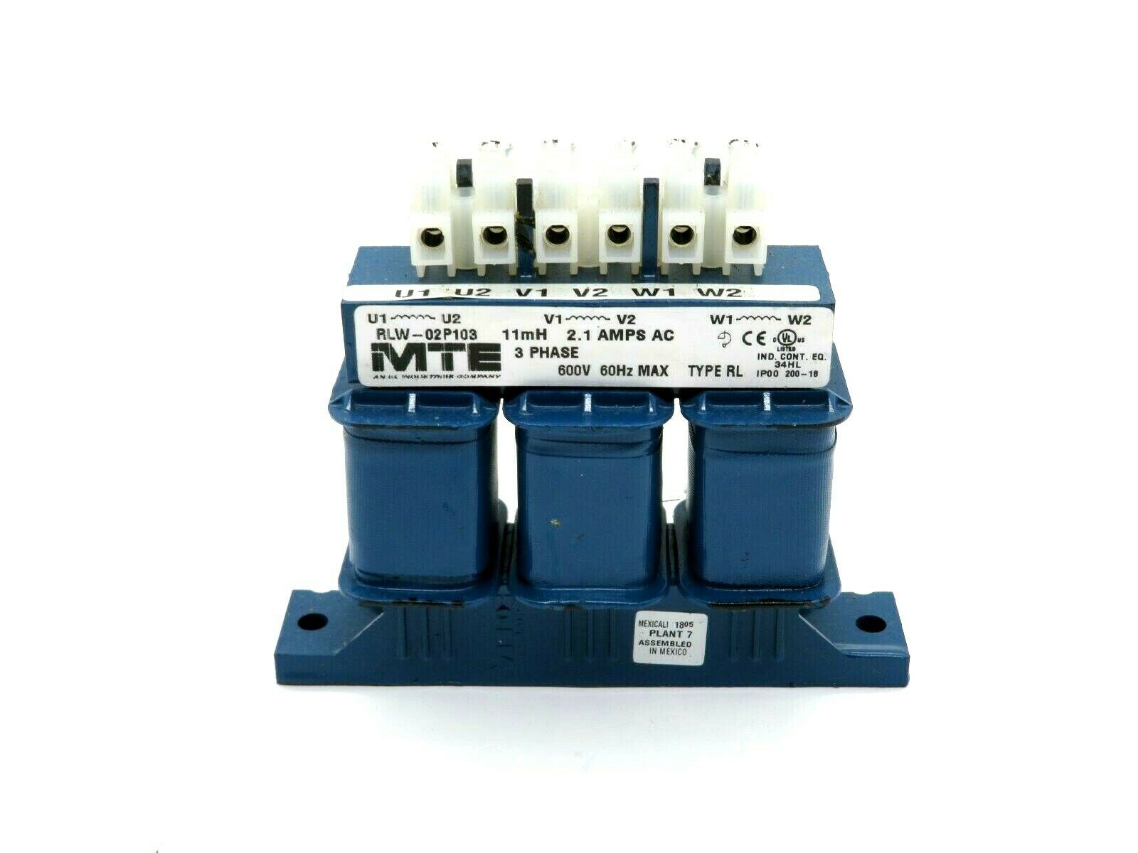 NEW MTE RLW-02P103 REACTOR 3 PHASE 2.1 AMPS RLW02P103 - SB Industrial ...