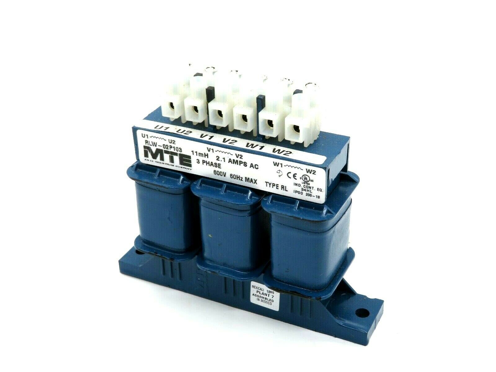 NEW MTE RLW-02P103 REACTOR 3 PHASE 2.1 AMPS RLW02P103 - SB Industrial ...