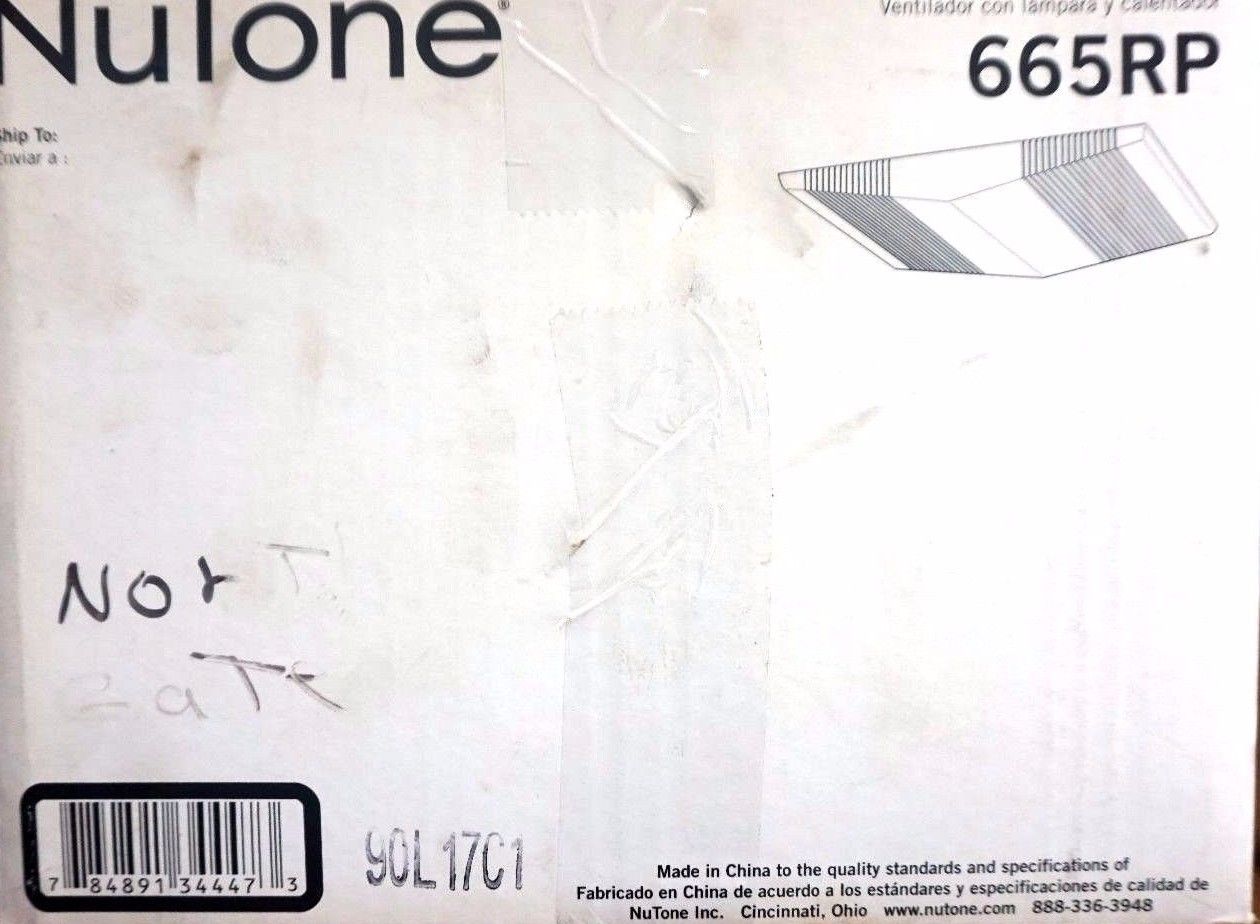 NEW NUTONE 665RP VENTILATION FAN - SB Industrial Supply, Inc.