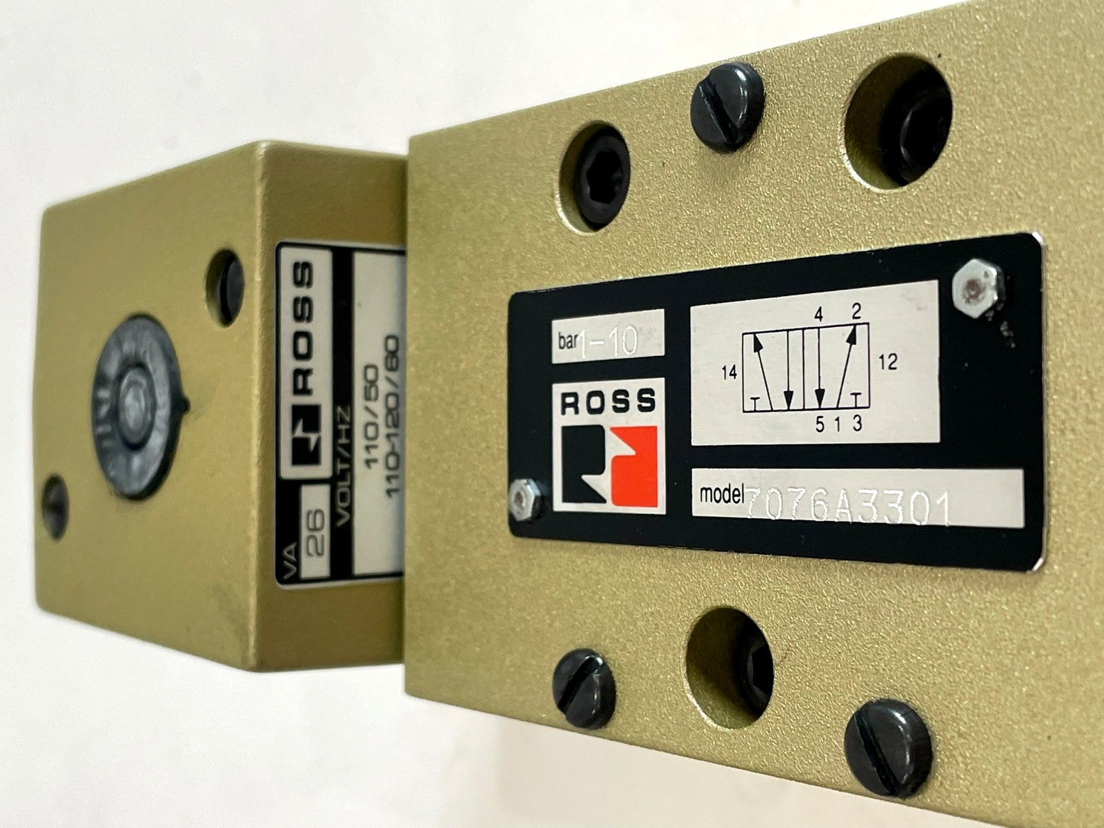 NEW ROSS 7076A3301 5/2 SINGLE SOLENOID PILOT 110V 50HZ - SB Industrial ...