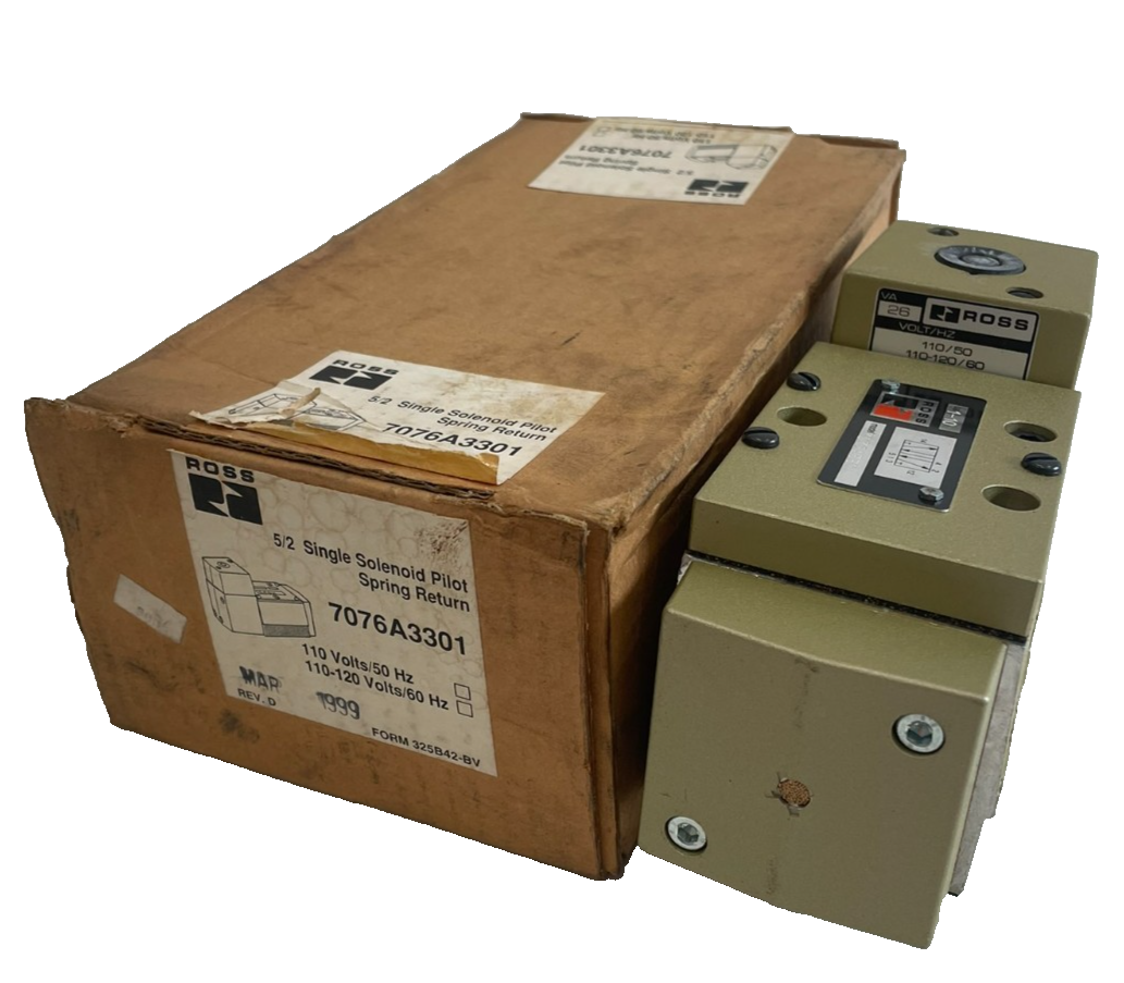 NEW ROSS 7076A3301 5/2 SINGLE SOLENOID PILOT 110V 50HZ - SB Industrial ...