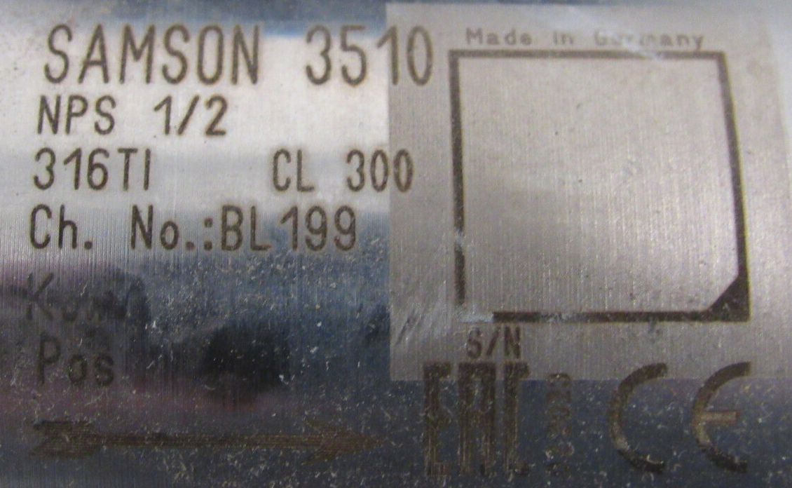 NEW SAMSON 3277 CONTROL VALVE 1/2" 3725-0000000000 - SB Industrial ...