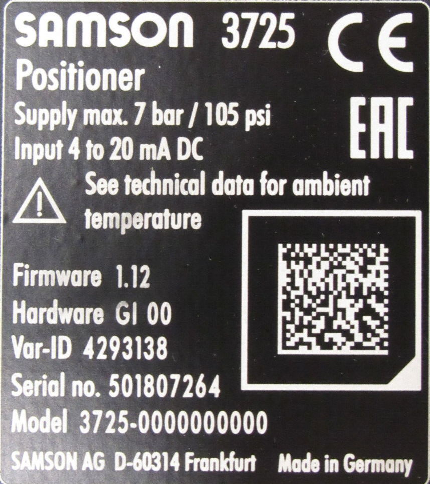 NEW SAMSON 3277 CONTROL VALVE 1/2" 3725-0000000000 - SB Industrial ...