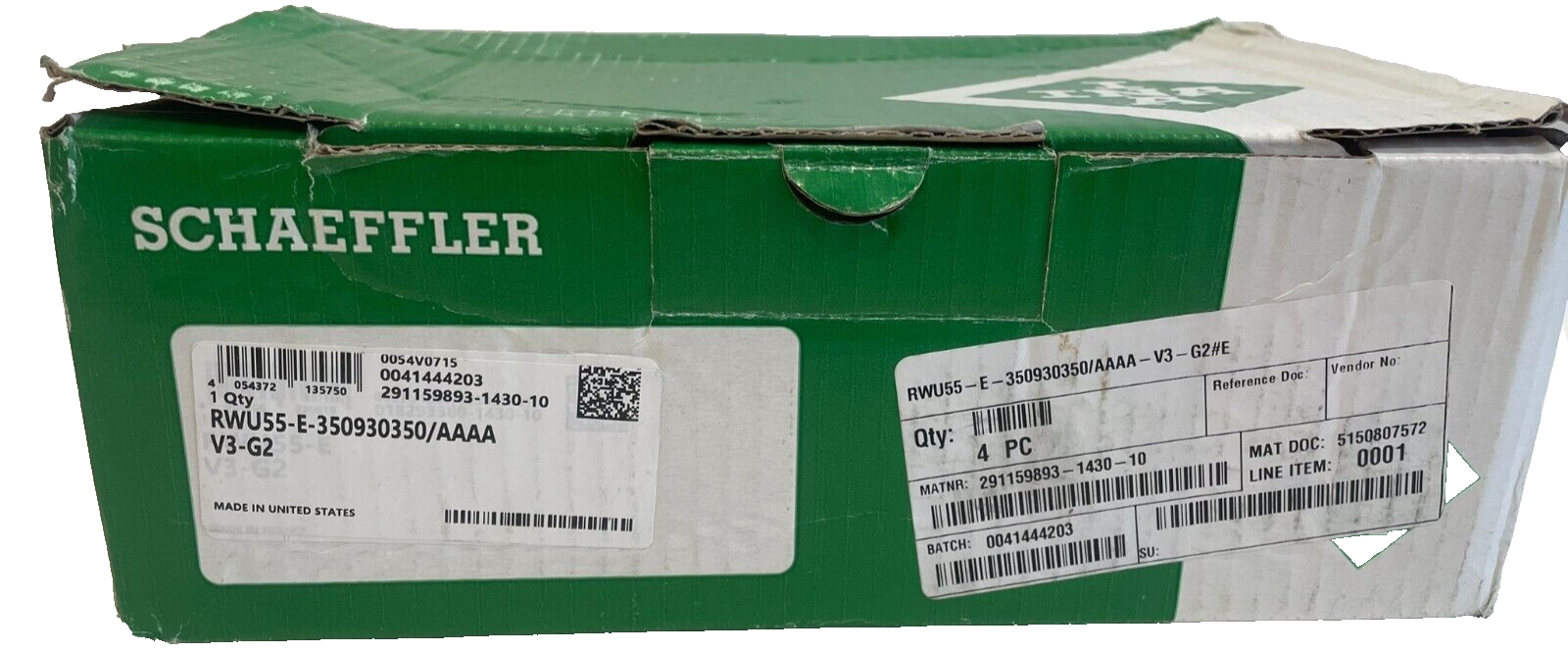NEW SCHAEFFLER INA RWU55 RAIL CARRIAGE RWU55-E-350930350/AAAA V3-G2 ...