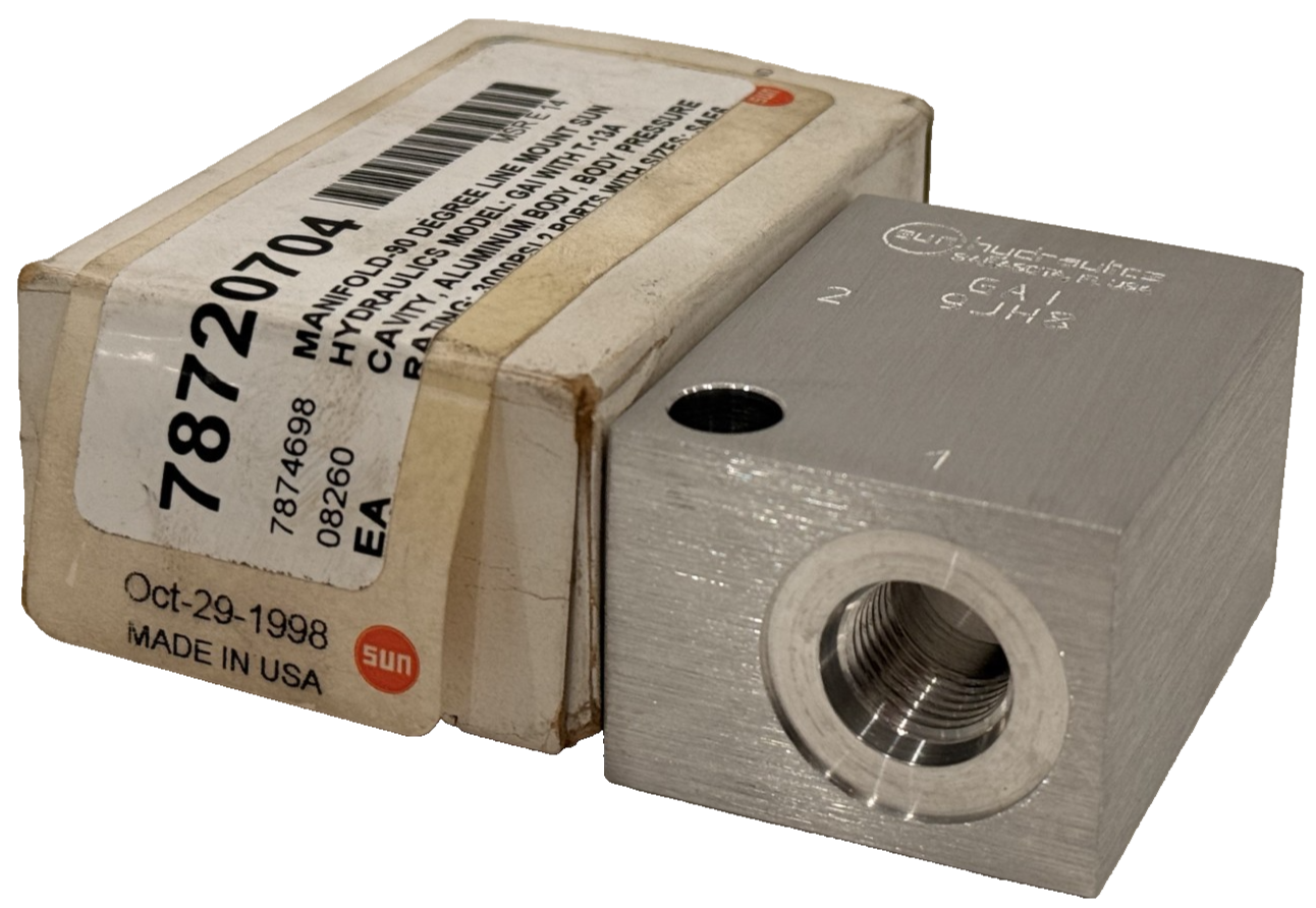 NEW SUN HYDRAULICS GAI-9JH8 90-DEGREE LINE MOUNT MANIFOLD GAI9JH8 - SB ...