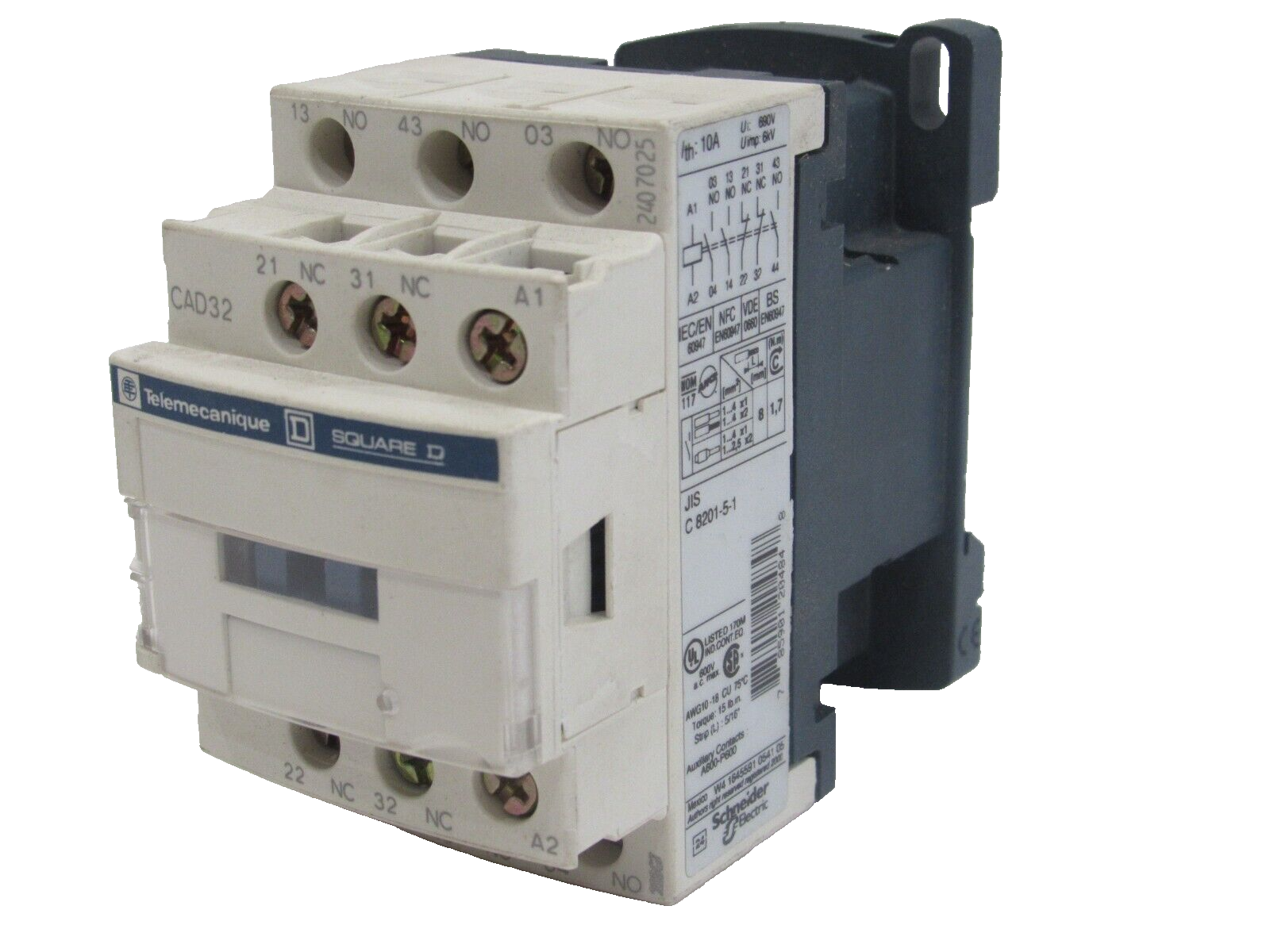 NEW TELEMECANIQUE SQUARE D CAD32 RELAY 120V 50/60HZ - SB Industrial ...